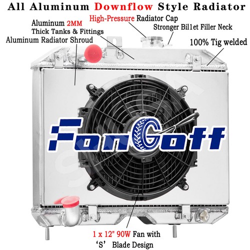 4 Row Radiator Shroud Fan Fit 1941-1952 1945 Jeep Willys MB/CJ-2A/M38 ...