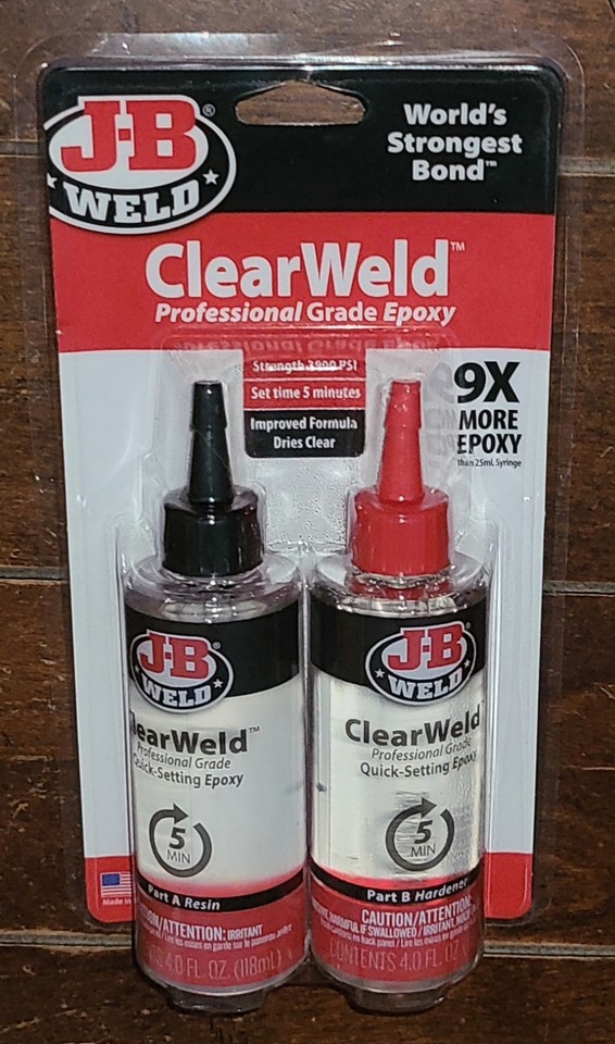 J-B- Weld ClearWeld Professional Grade Epoxy ~Strength 3900 PSI~ #50240H 43425502407 | eBay