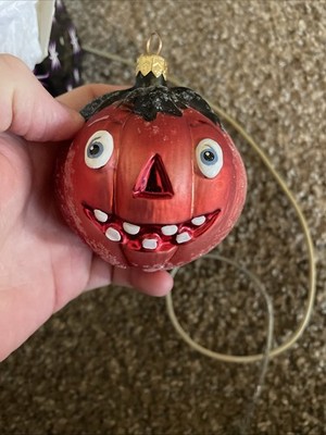 Christopher Radko Jr JUNIOR JACK Halloween Glass Ornament 3.5” Pumpkin ...