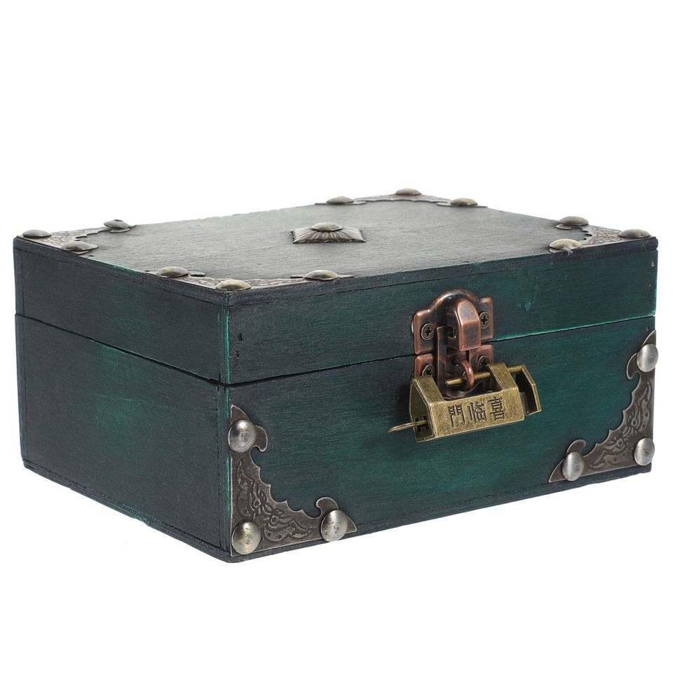 Small Treasure Box Jewelry Organizer Boxes Storage Trunk with Lock ...