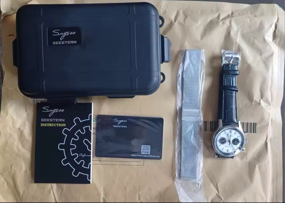 Gorgeous Chronograph movement 1963 pilot Panda watch Air Force Sapphire ...