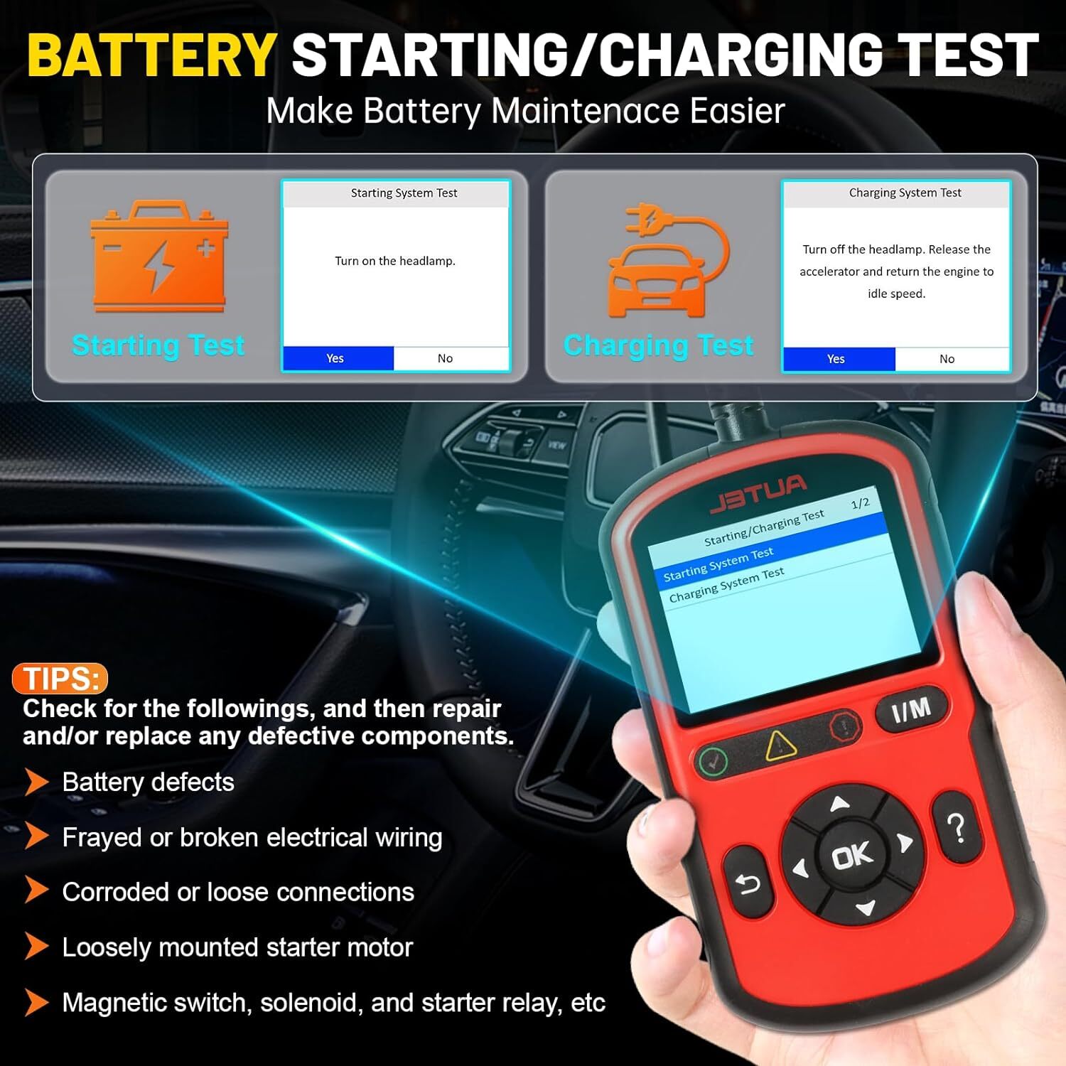 Genuine Autel AL549 OBD II Scanner Code Reader BATTERY TESTER Upgraded ...
