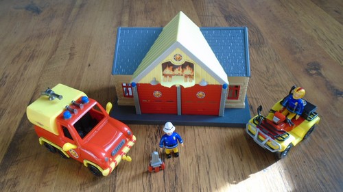 Fireman Sam Fire Station Truck Quad Bike Sam Station Officer Steel Jaws ...