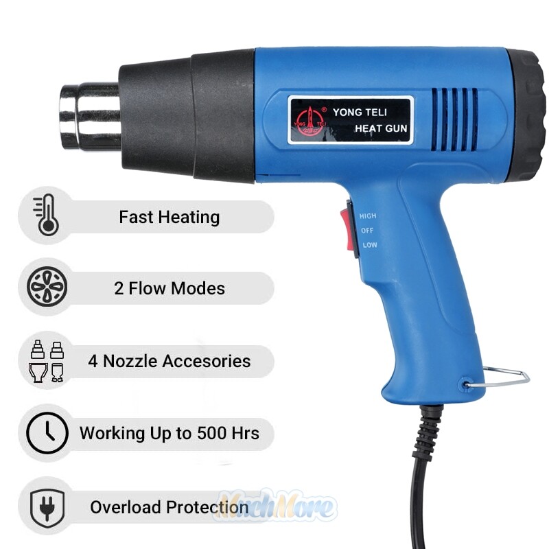 2000W Heat Gun Hot Air Heater Gun Digital LCD Display Dual Temperature ...