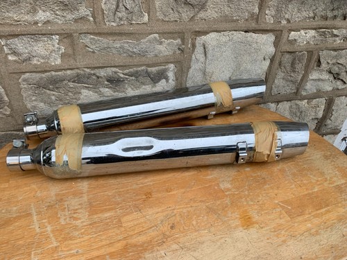Two Harley Davidson 65546-98A Original Bike Motorcycle Exhaust Pipes ...
