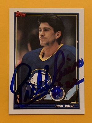 RICK VAIVE Signed 1991-92 Topps #457 Buffalo Sabres Maple Leafs ...