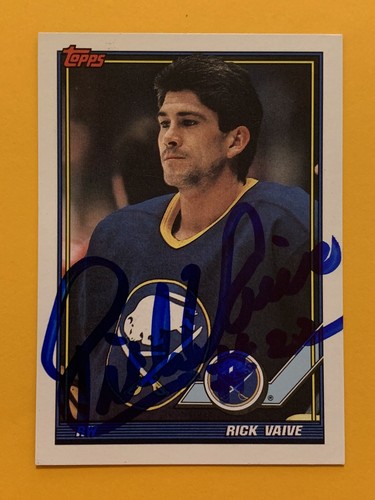 RICK VAIVE Signed 1991-92 Topps #457 Buffalo Sabres Maple Leafs ...