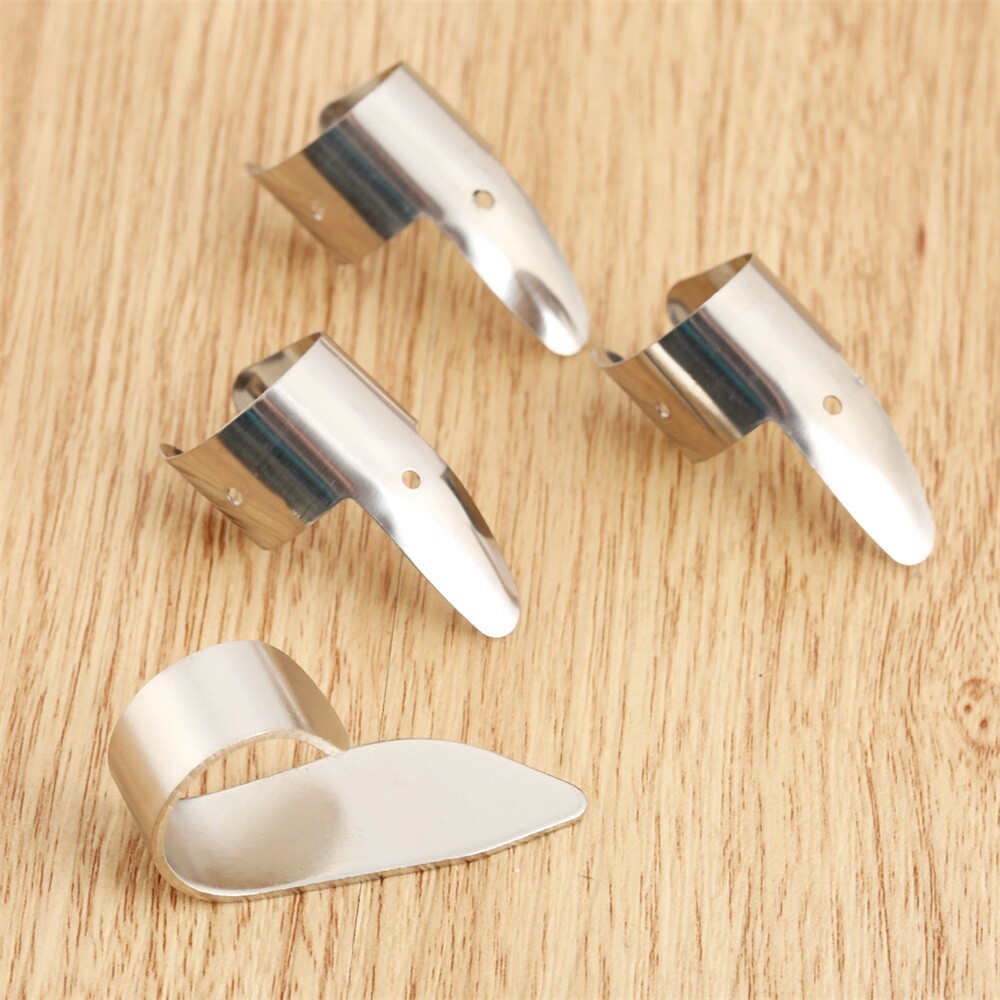 4Pcs Metal Finger Picks Plectrum Ukulele Banjo Guitar Finger Picks ...