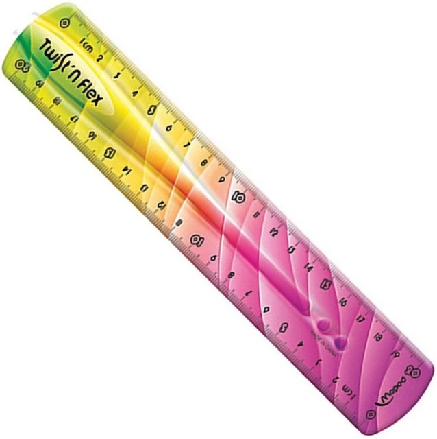 MAPED TWIST 'N FLEX DECOR FLEXIBLE YELLOW PINK RULER UNBREAKABLE & PVC ...