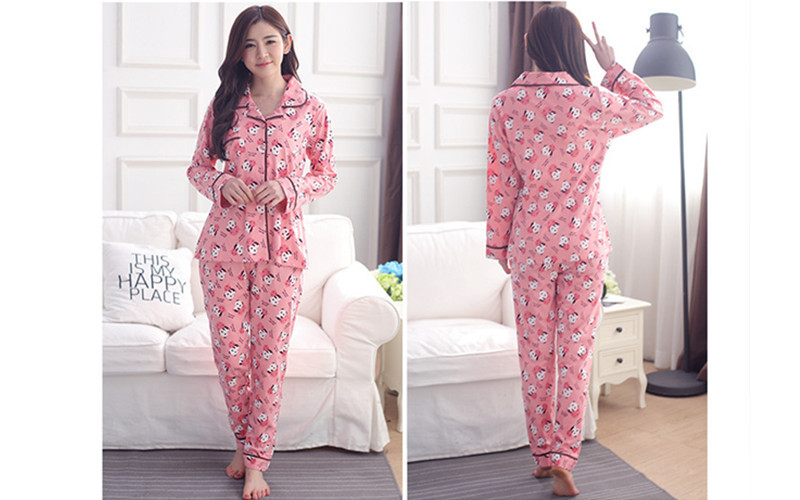 New Ladies Women Cute Pandas Pink Top & Trousers Pyjamas Pajamas ...