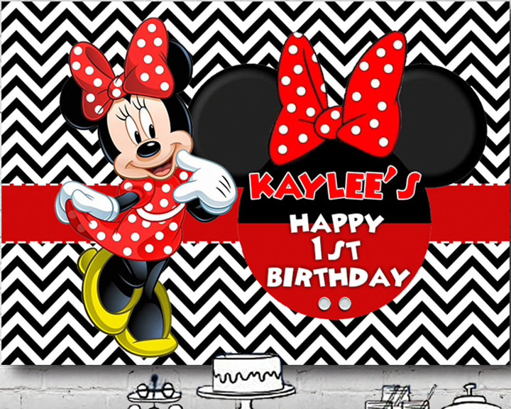 Red Minnie Mouse Birthday Banner