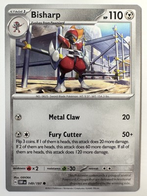 Bisharp Common 149/197 - Obsidian Flames Pokémon TCG Card | eBay