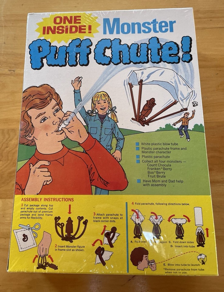 1970s Original General Mills Boo Berry Monster Cereal Box Puff Chute ...