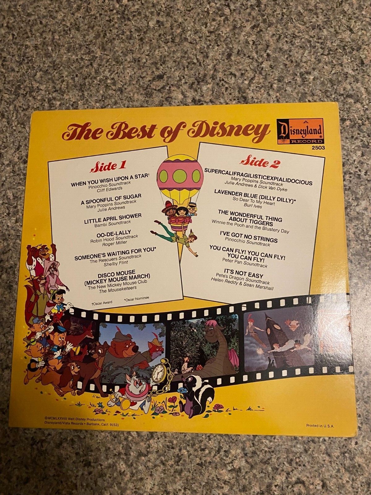 The Best of Disney Volume Two LP (1978) 2503 12" Vinyl Record ...