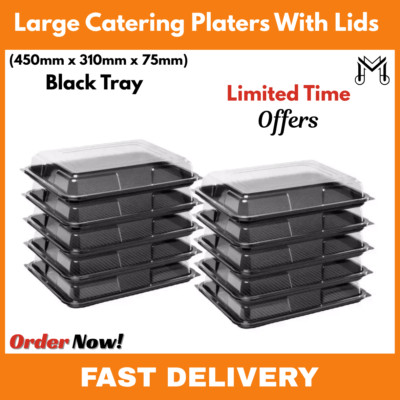 Large Stackable Sandwich Food Platters with Lids Catering Buffets ...
