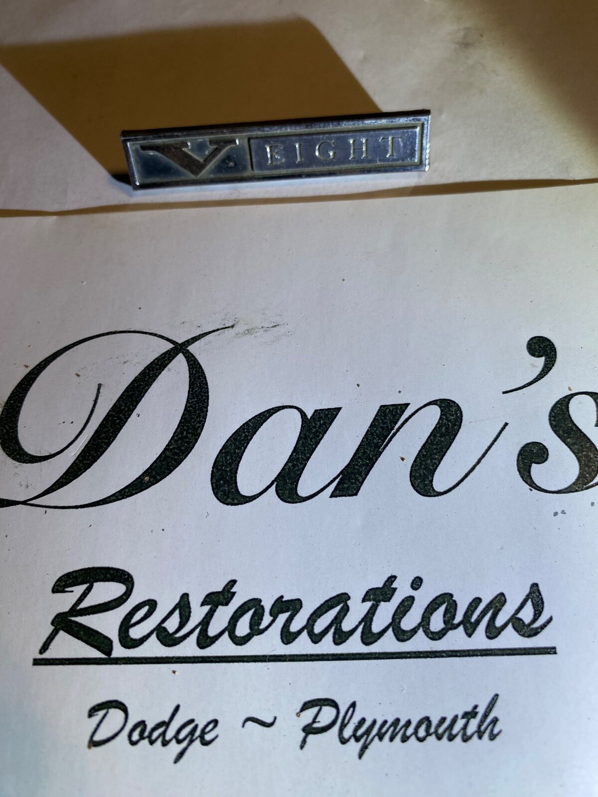 1960s Dodge Mopar V Eight V8 Emblem Badge Metal OEM # 2579612 for sale ...