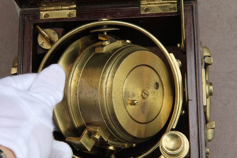 vintage early small Marine ship chronometer C.Ranch Kiobenhaven 1860s ...