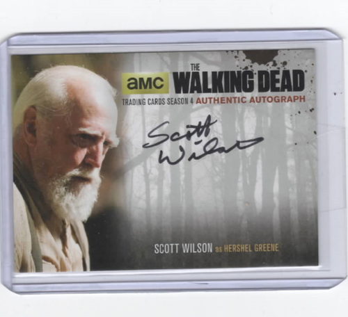 WALKING DEAD SEASON 4 PT 1 SCOTT WILSON/HERSHEL GREENE AUTOGRAPH CARD # ...