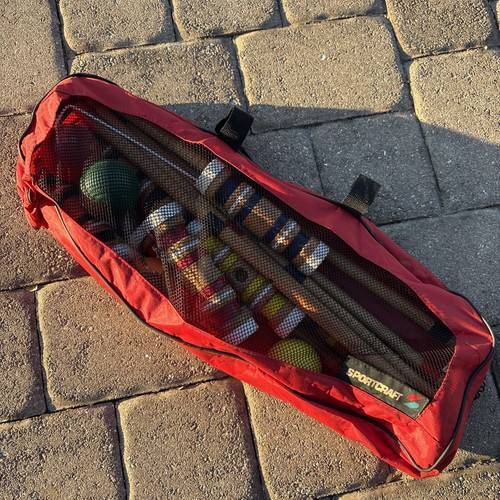 SPORTCRAFT Portable 4-Player Croquet Set in Travel Case Bag - Complete ...