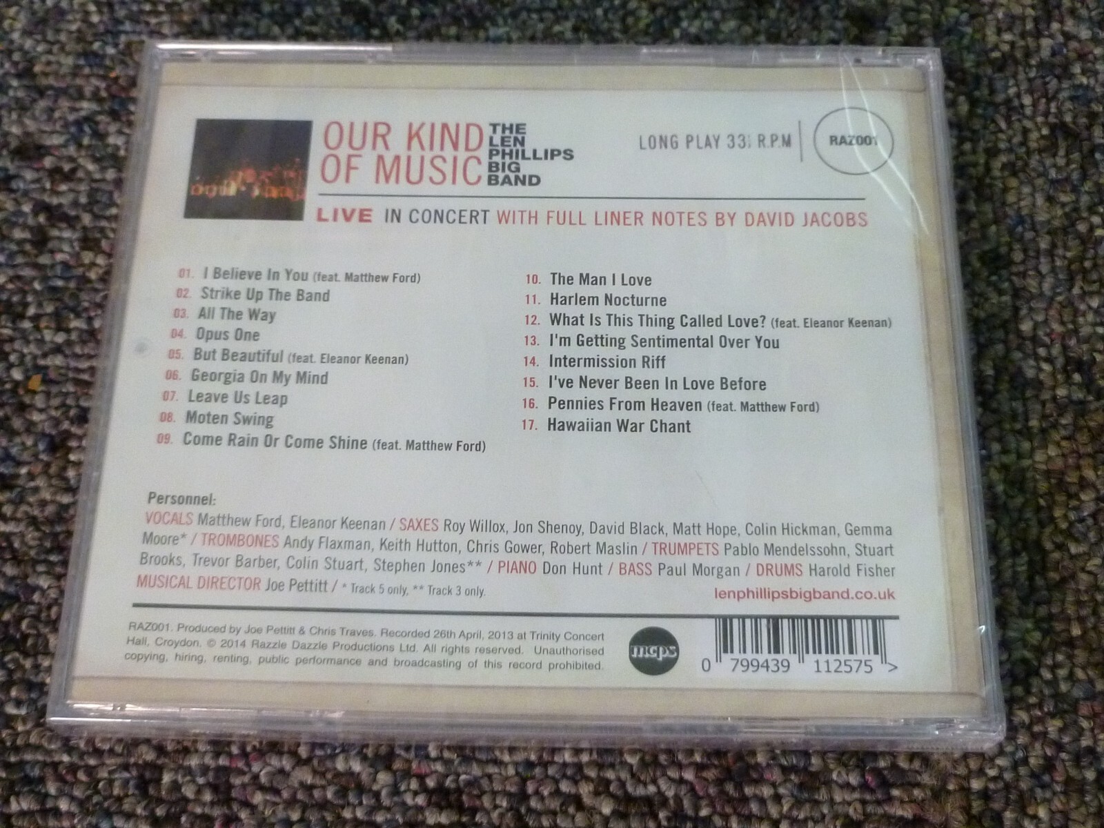 Len Phillips Big Band - Our Kind of Music Live in Concert 2013 Razzle ...