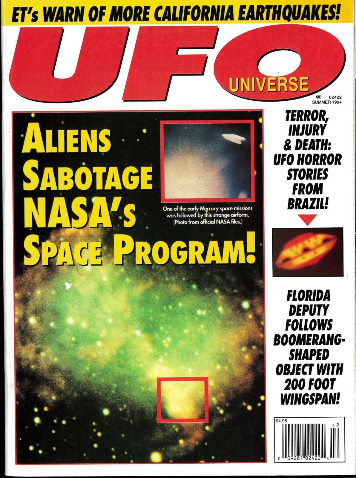 UFO UNIVERSE MAGAZINE 1994 Aliens Sabotage NASA's Space Program WU-D1 ...