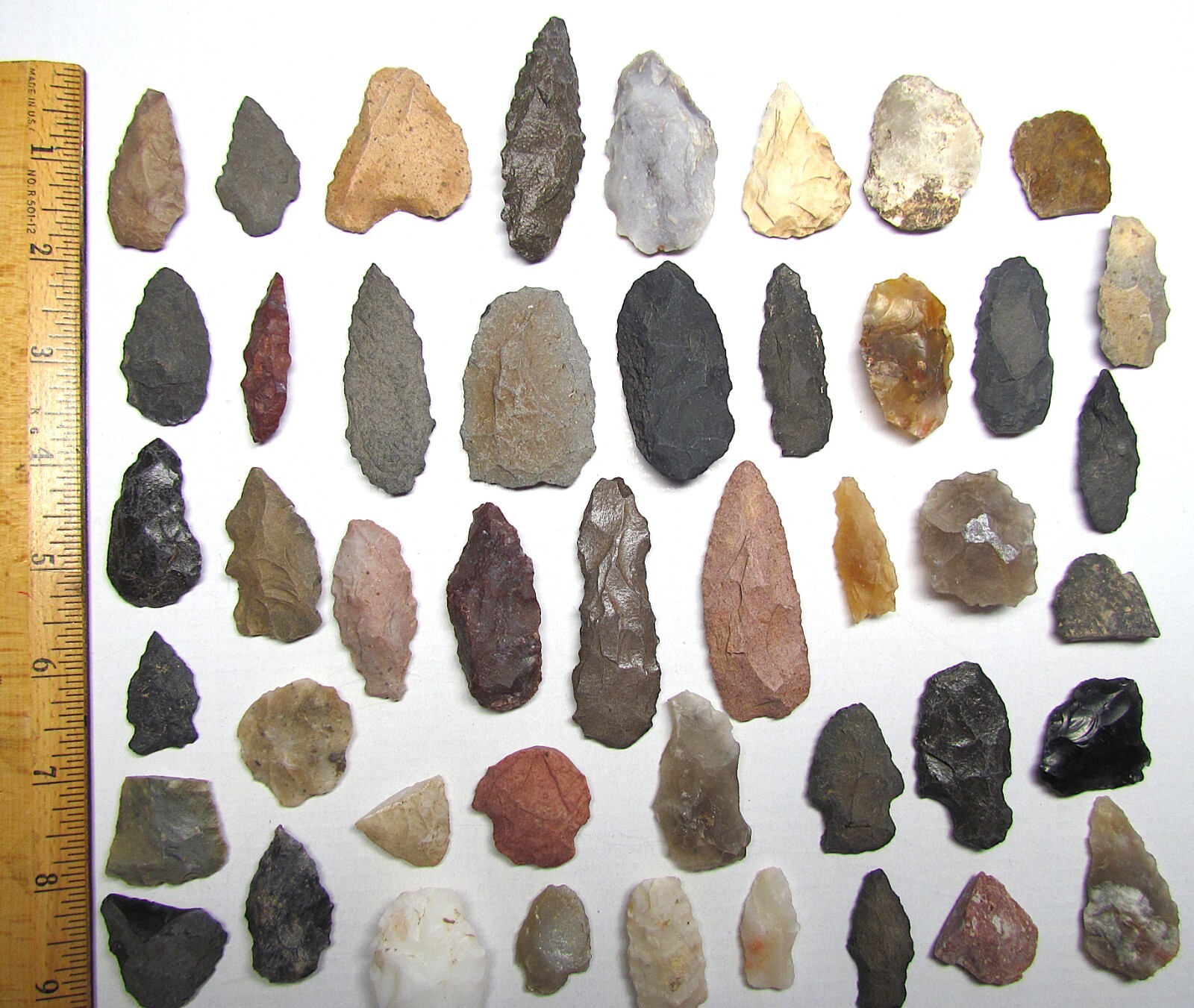 PRE-COLUMBIAN COLLECTION OF ARROWHEADS AND STONE TOOLS - 44 PIECES | eBay