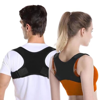 Adjustable Posture Corrector Back Shoulder Support Prevent Slouching ...