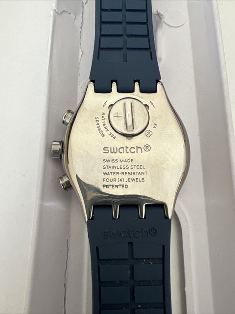 Large Swatch SR936SW Blue Green Chronograph Men's Watch ETA V8 Swiss ...