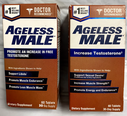 2x Vitality Ageless Male Testosterone Booster - 60 Tablets exp:12/24 ...