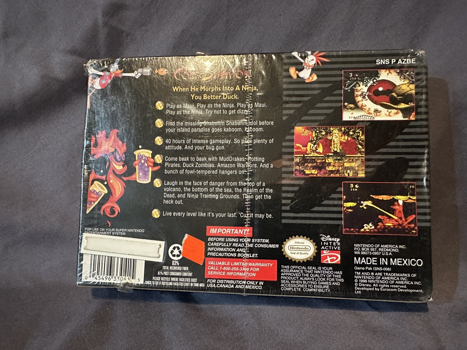 Maui Mallard in Cold Shadow (Super Nintendo Entertainment System, 1996 ...