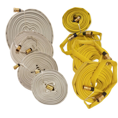 Forestry Grade Lay Flat Fire Hose with Garden Thread, YELLOW, WHITE 250 ...