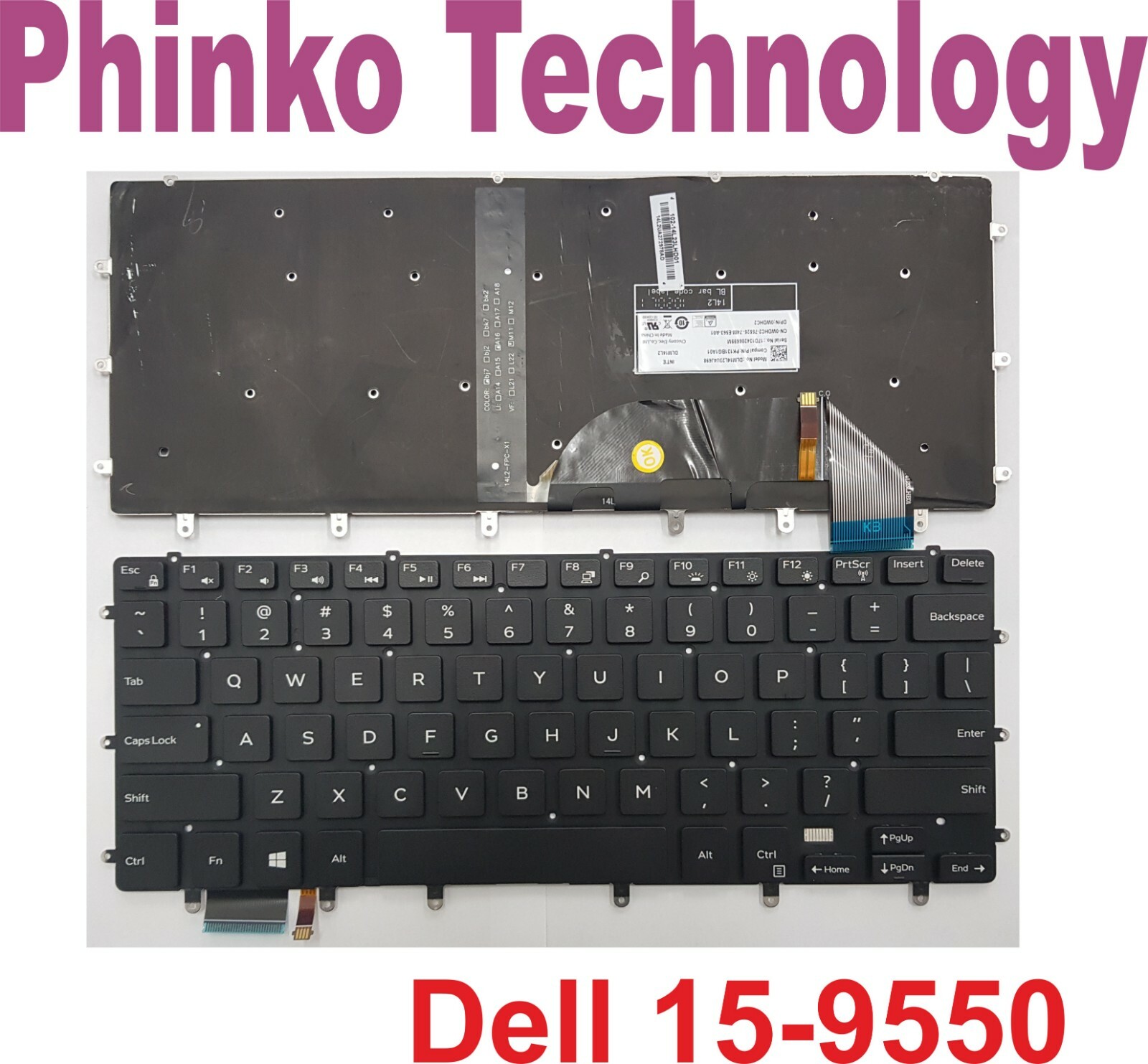 NEW US Black Keyboard for Dell XPS 15 9550 9560 9570 P56F with Backlit ...