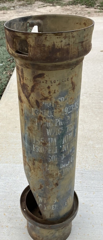 Vintage Military Empty 155mm Propellant Canister Made Into Deer Feeder ...