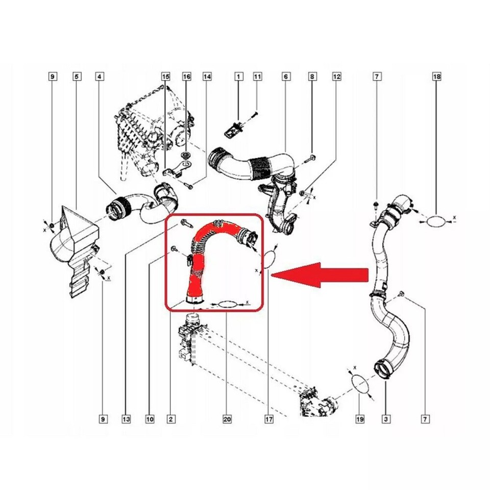 Boost Intercooler Hose Pipe For Vauxhall Vivaro Renault Trafic 1.6 ...