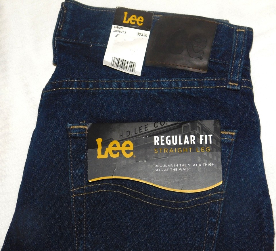 LEE Regular Jeans Straight Leg Regular Seat & Thigh At Waist Dark Blue ...