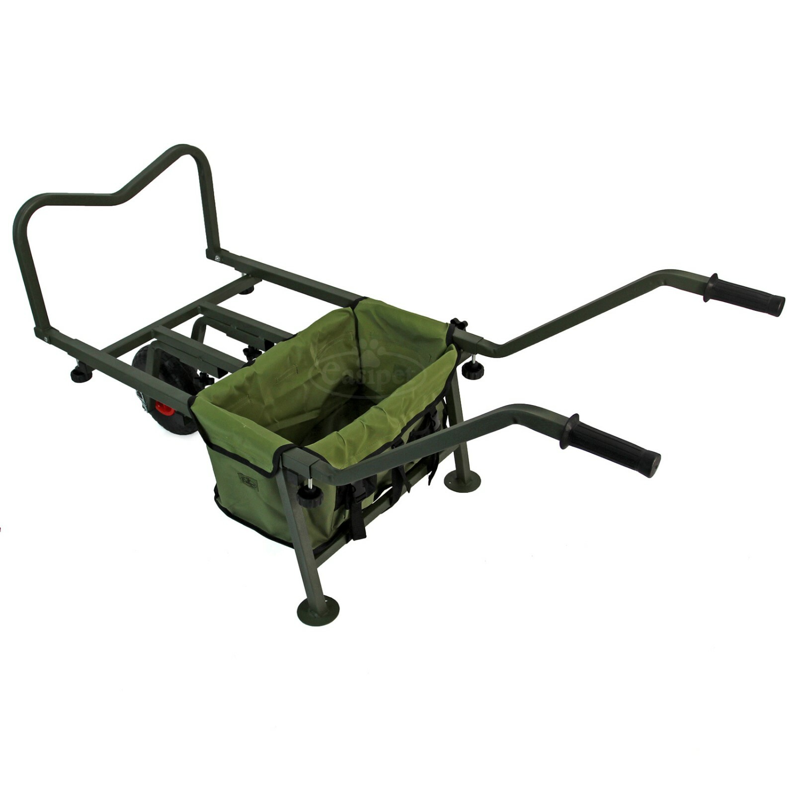 Fishing Trolley Solid PU Wheel Folding Barrow Cart with Detachable Bag ...