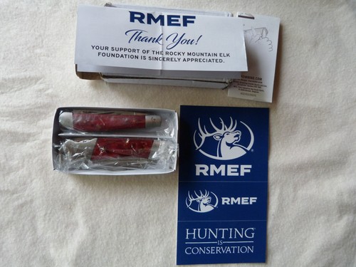 RMEF folding rosewood handle knife set Two Browning knives and stickers ...