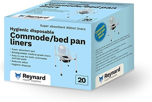 x40 Pack - Reynard Disposable Commode Liners - Biodegradable 950ml ...