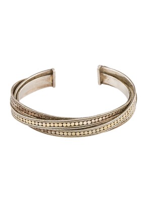 ANNA BECK STERLING SILVER 925 TWO-TONE DOTTED TIMOR TWIST CUFF BRACELET ...