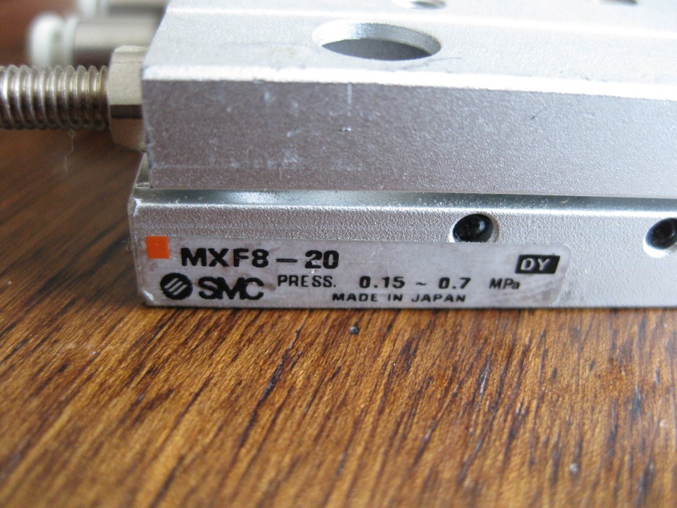 SMC MXF8-20 Guided Slide Cylinder Integrated Linear Rail Stop Assembly ...