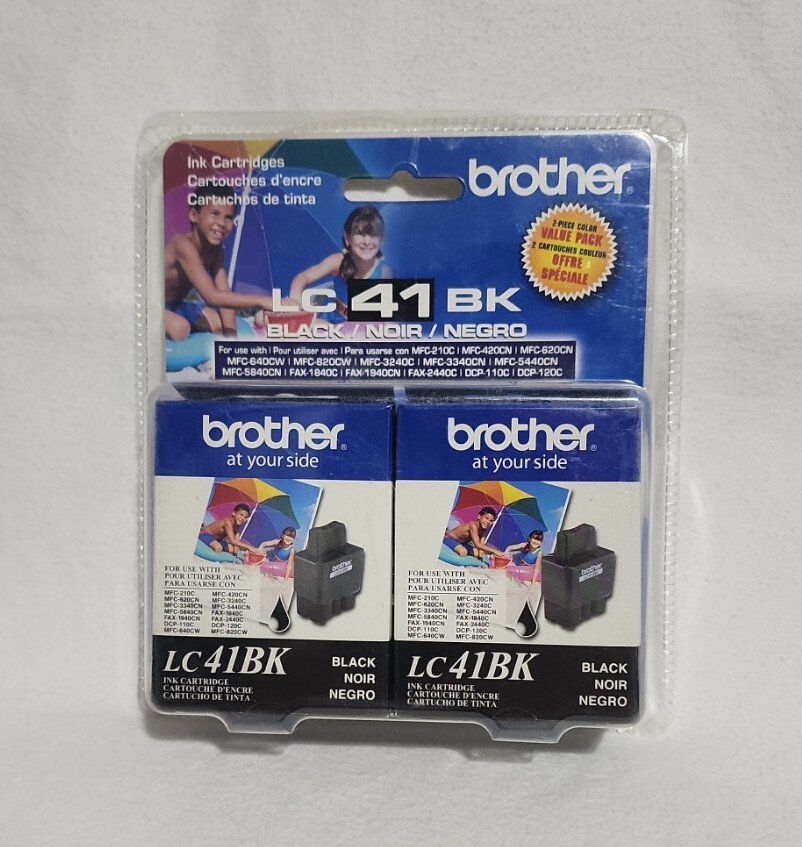 Lot of 2 Brother Black LC41BK LC41 Ink NEW Genuine best used by 2015 | eBay