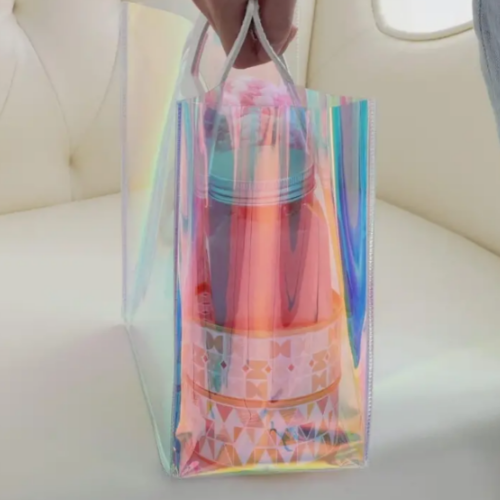 Laser Tote Gift Bag Purse Handbag Clear See Through Jelly Colorful PVC ...