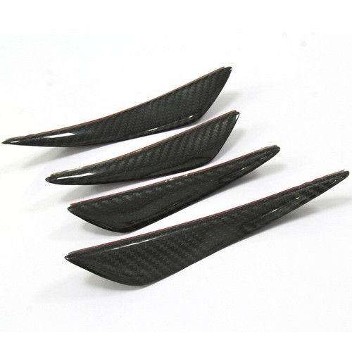 4pcs Universal Real Carbon Fiber Front Bumper Fins Spoiler Canards ...