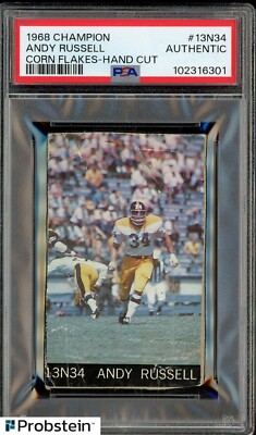 1968 Champion Corn Flakes Football #13N34 Andy Russell PSA Authentic | eBay