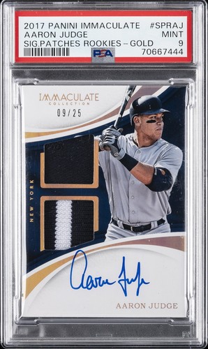 2017 PANINI IMMACULATE SIGNATURE PATCHES ROOKIES AARON JUDGE ROOKIE 9/ ...