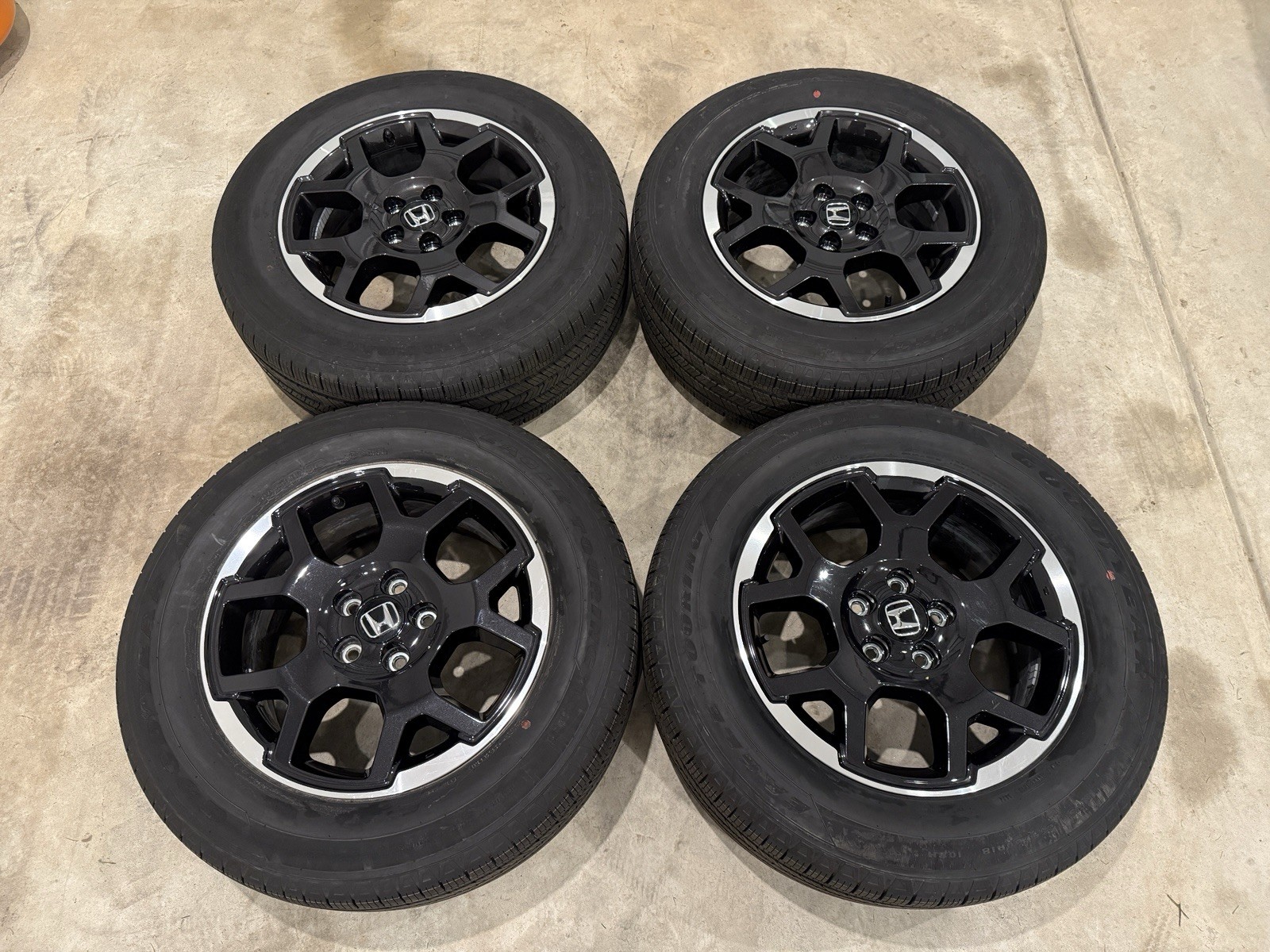 SET OF 4 HPD HONDA PILOT WHEELS + TIRES NEW TAKEOFFS 18x8 +50 PASSPORT ...