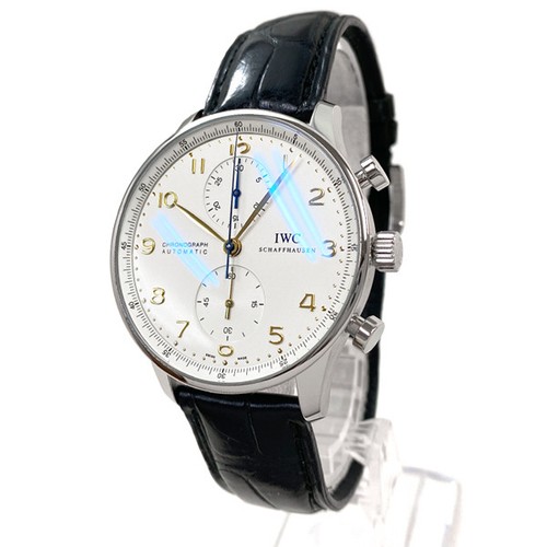 IWC PORTUGUESE CHRONOGRAPH IW371401 SILVER SMALL SECOND 41MM USED FROM ...