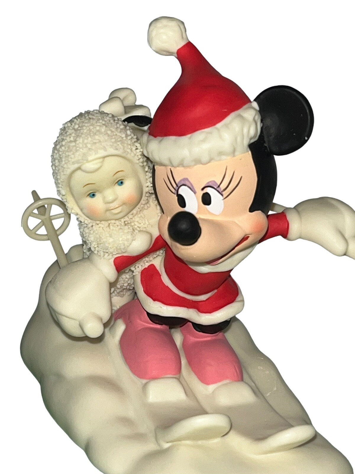 Snowbabies Dept 56 Disney Minnie Mouse Special Delivery Christmas Ski ...