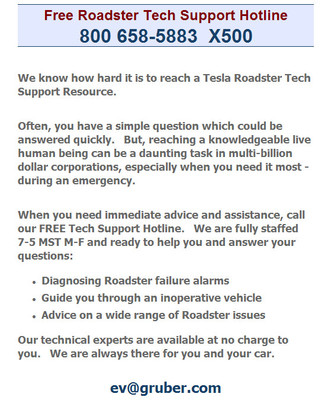 Tesla Roadster - FREE TECH SUPPORT | eBay