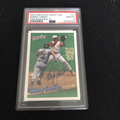 2023 Topps Archives Signature Series Barry Larkin 1/1 Auto 1996 Bazooka ...